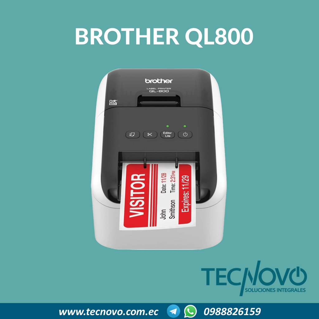 Impresora de etiquetas Brother QL800 | TECNOVO SOLUCIONES INTEGRALES